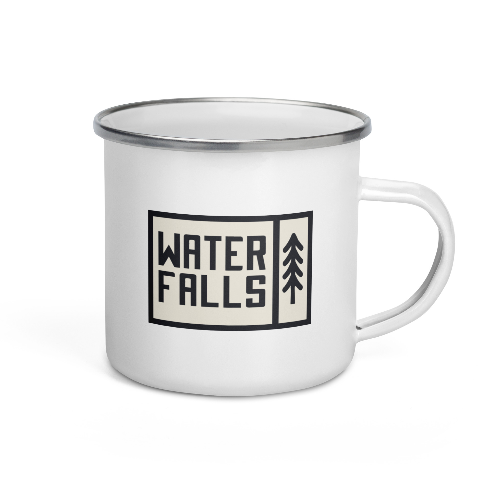 Waterfalls & Pine Tree Enamel Mug - Northwest Waterfalls